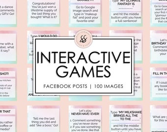 100 Blush Facebook Games Interactive Posts Social Media | Etsy