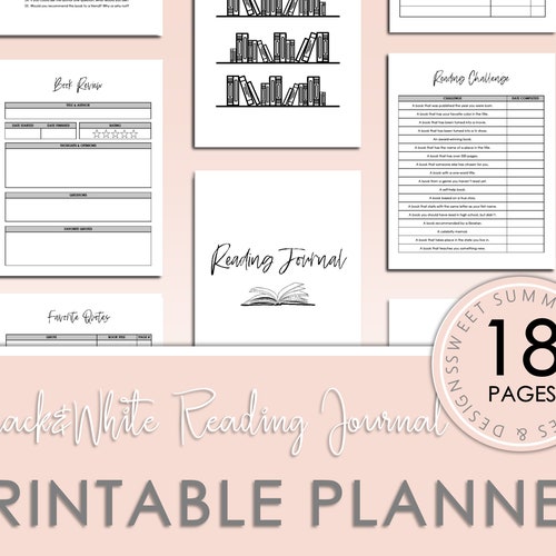 Reading Journal Printable Book Club Planner Printable - Etsy