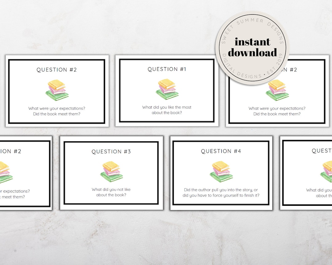 Book Stack Book Club Questions Printable, Book Club Discussion, Book ...