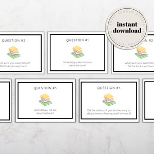 Book Stack Book Club Questions Printable, Book Club Discussion, Book ...