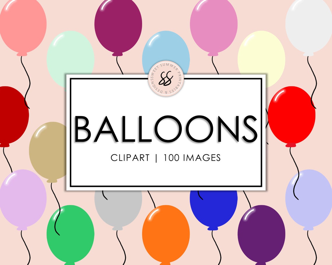 Balloons Clipart Birthday Clipart Party Clipart Balloon | Etsy