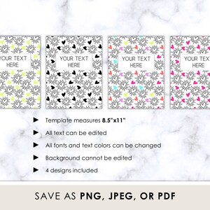 Heart Burst Editable Binder Covers, Editable Binder Cover Template ...