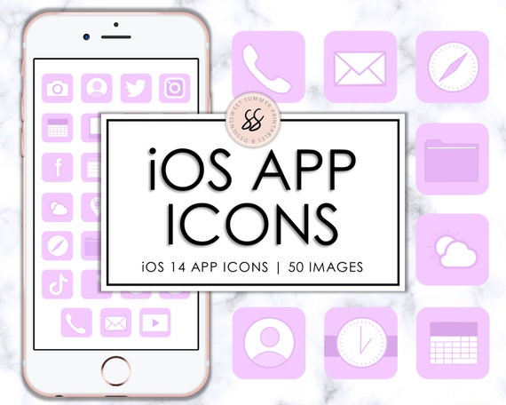 50 Lavender iOS 14 App Icons Purple iPhone App Icons | Etsy