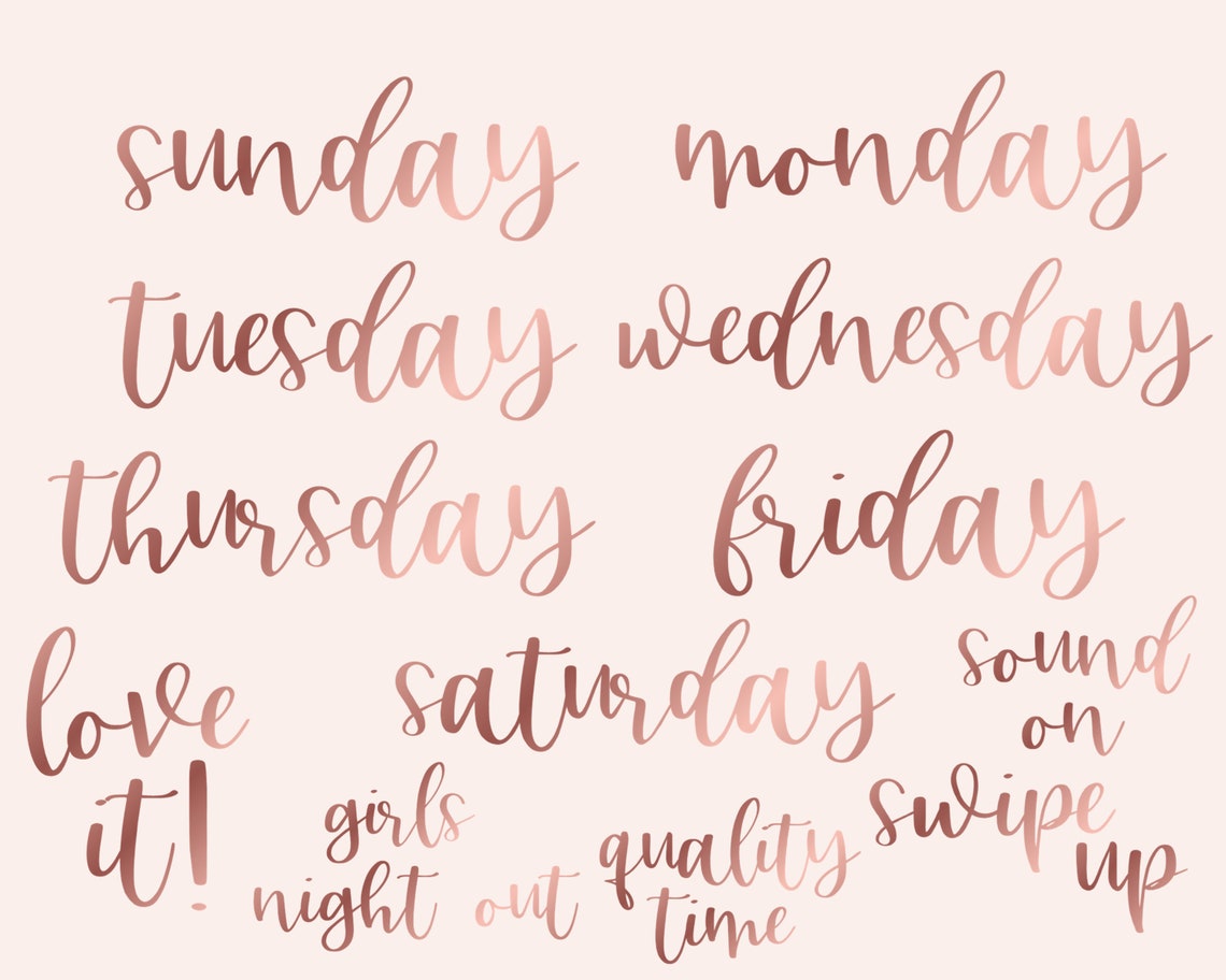 125 Rose Gold Words and Phrases Instagram Story Stickers Rose | Etsy