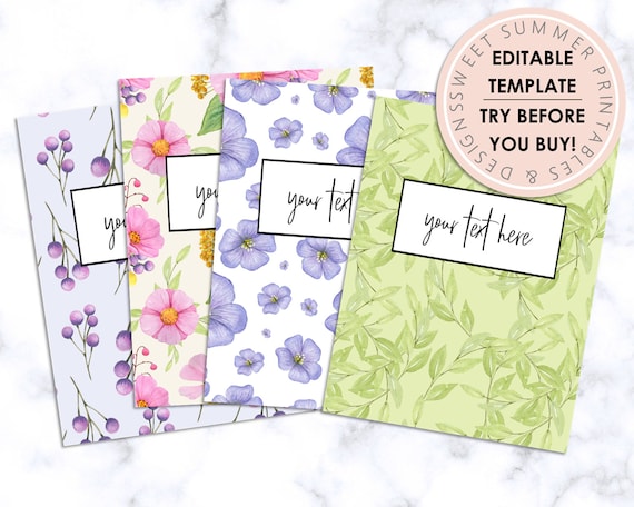 Floral Garden Editable Binder Covers Floral Template - Etsy