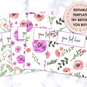 Little Garden Editable Binder Covers, Floral Template, Editable Binder ...