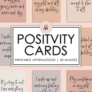 40 Neutral Positive Affirmations Printable Cards Daily | Etsy