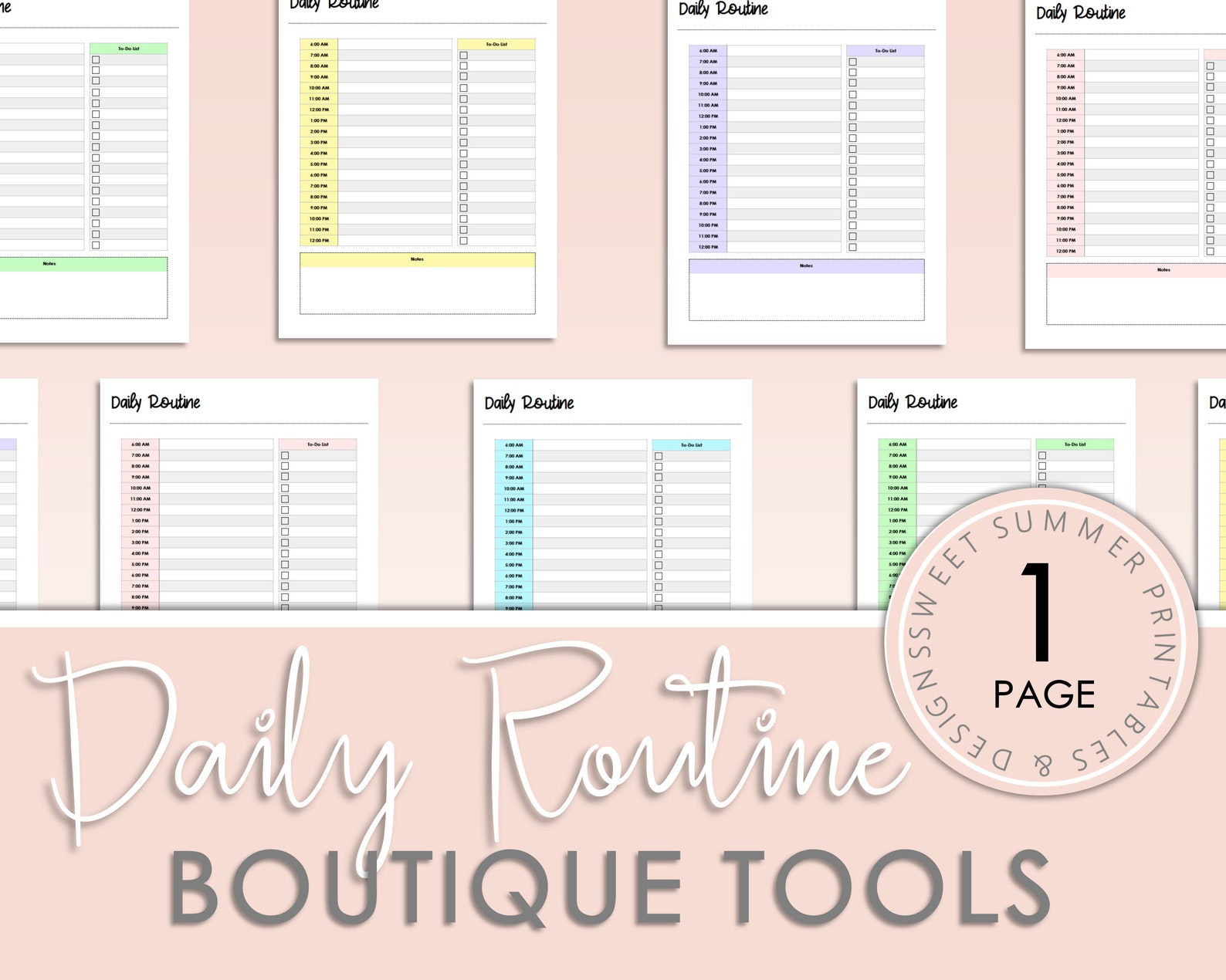 Daily Routine Template To-do List Daily Schedule Template - Etsy