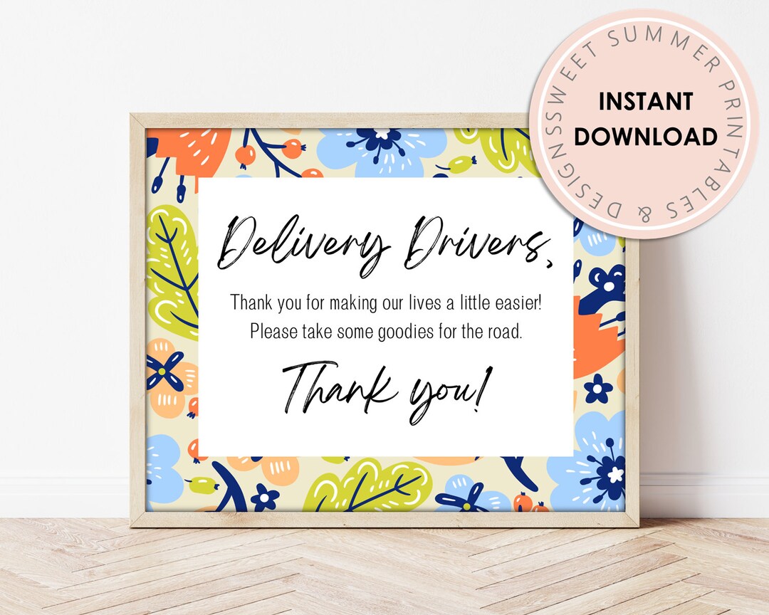 Rustic Floral Delivery Drivers Sign Printable Spring Delivery - Etsy
