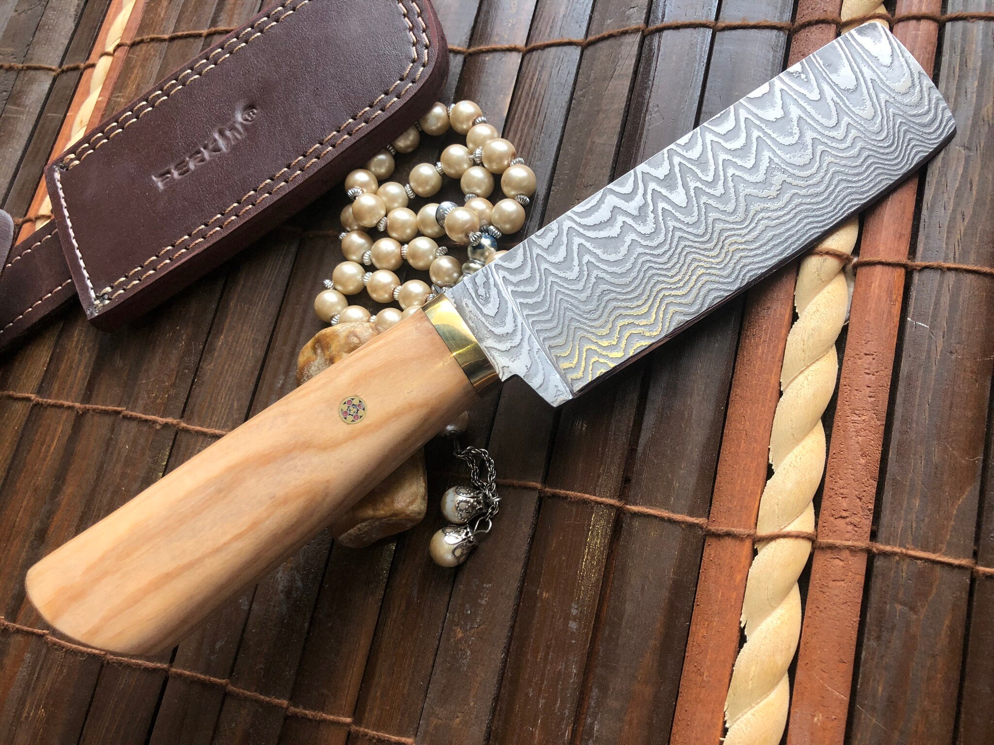 9.5 Inches Damascus Steel Knife Damascus Chef Knife Full Tang - Etsy