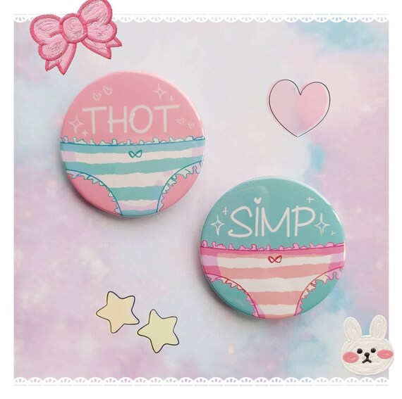 Simp Thot meme button pin | Etsy
