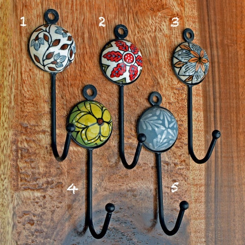 Handmade Colourful Ceramic Coat Hook Towel Hook Decorative - Etsy