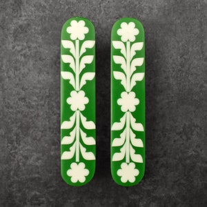 Resin Inlay Cabinet Drawer Handle Wooden Door Handles Green and Pink ...