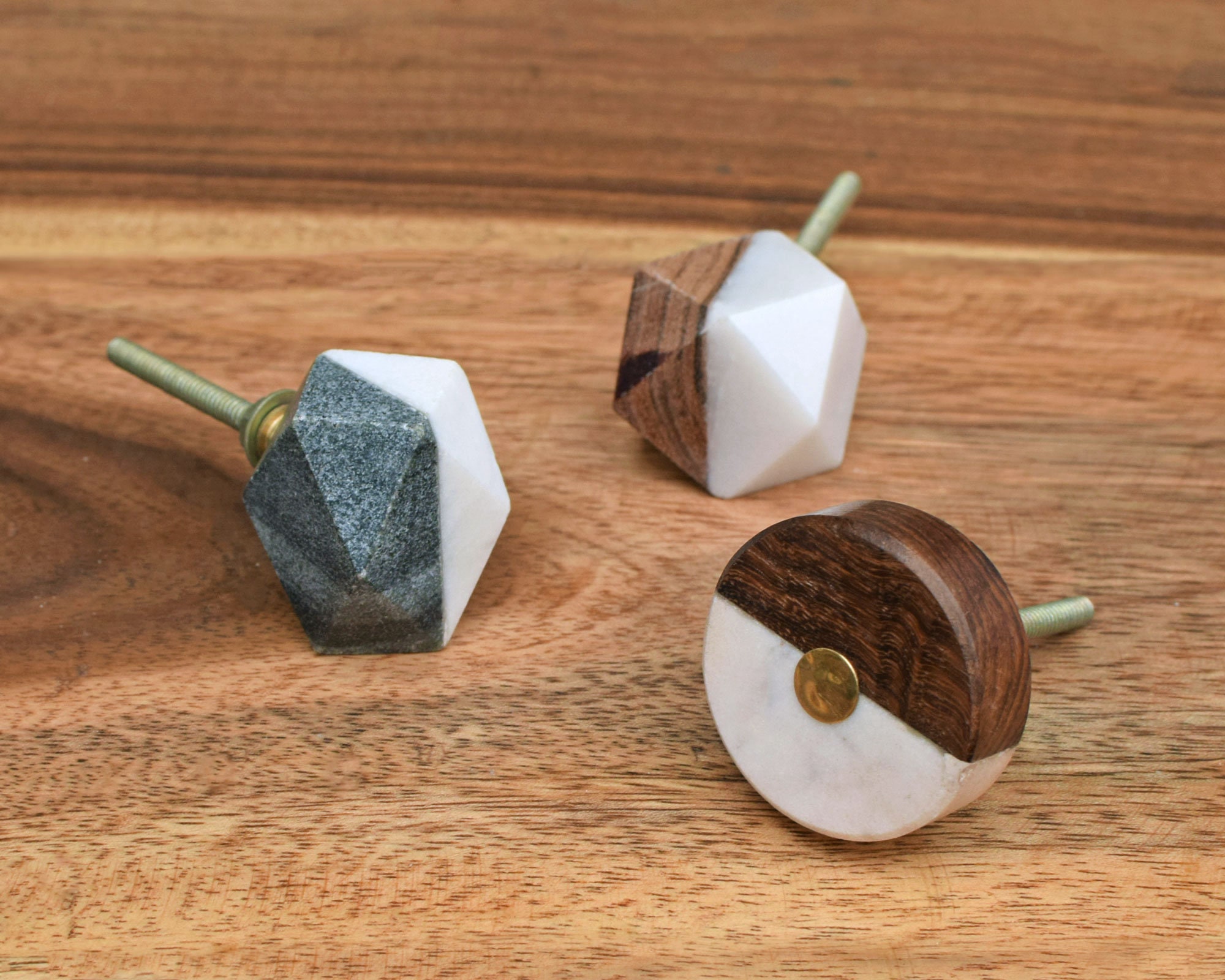 Marble Brass Stone Cabinet Door Knobs With Golden Brass Trim - Etsy