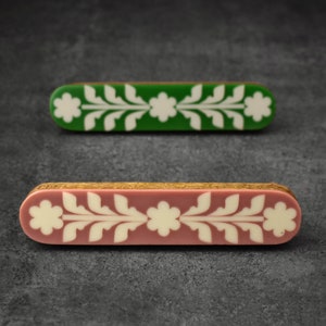 Resin Inlay Cabinet Drawer Handle Wooden Door Handles Green and Pink ...