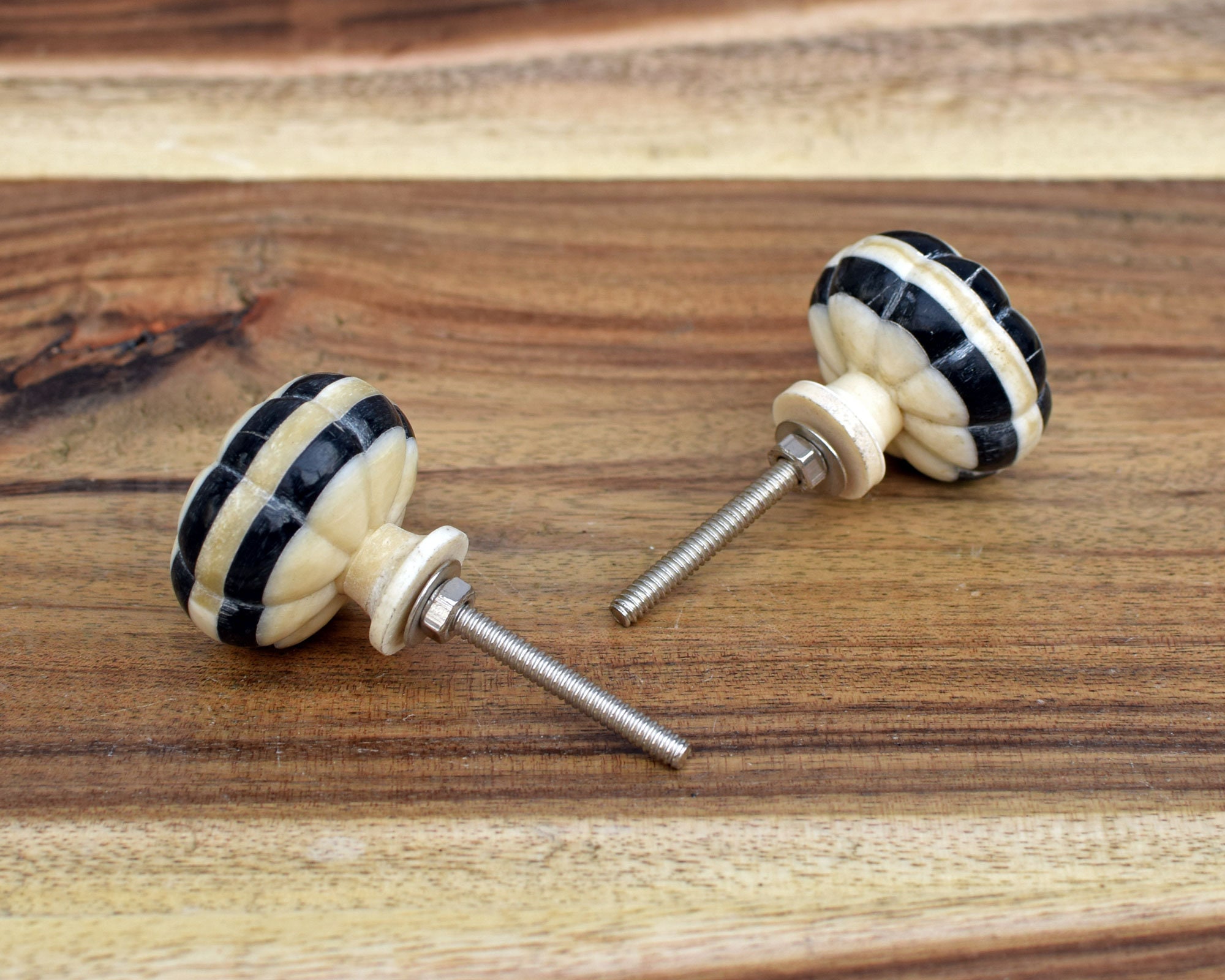 Black and White Bone Inlay Cabinet Drawer Knob, Shabby Chic Cabinet ...