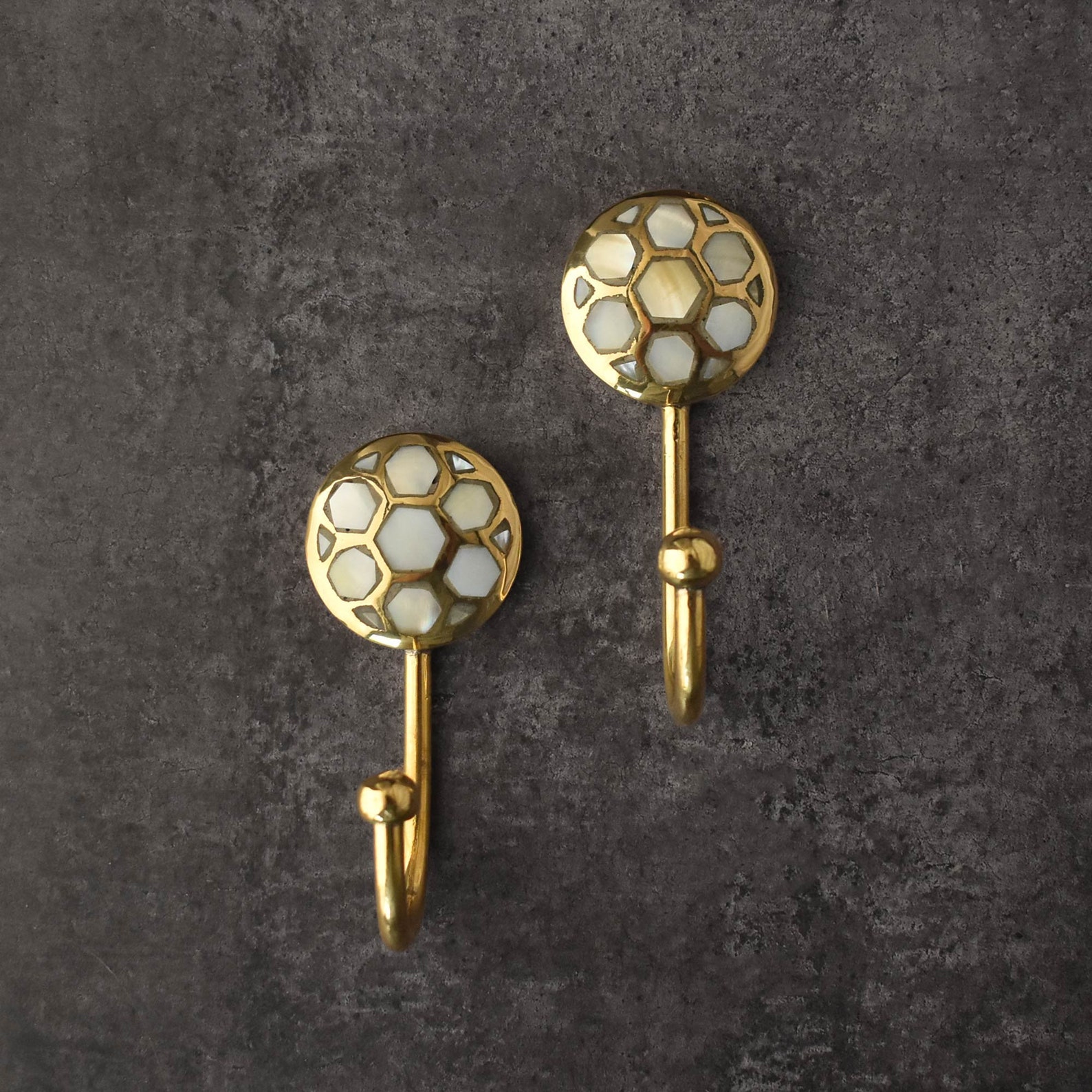 Decorative Brass Coat Hooks Wall Hooks Mother of Pearl Key Hooks ...