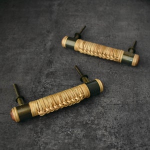 Rattan Cabinet and Drawer Handles Rattan Brass Dresser Drawer Knobs ...
