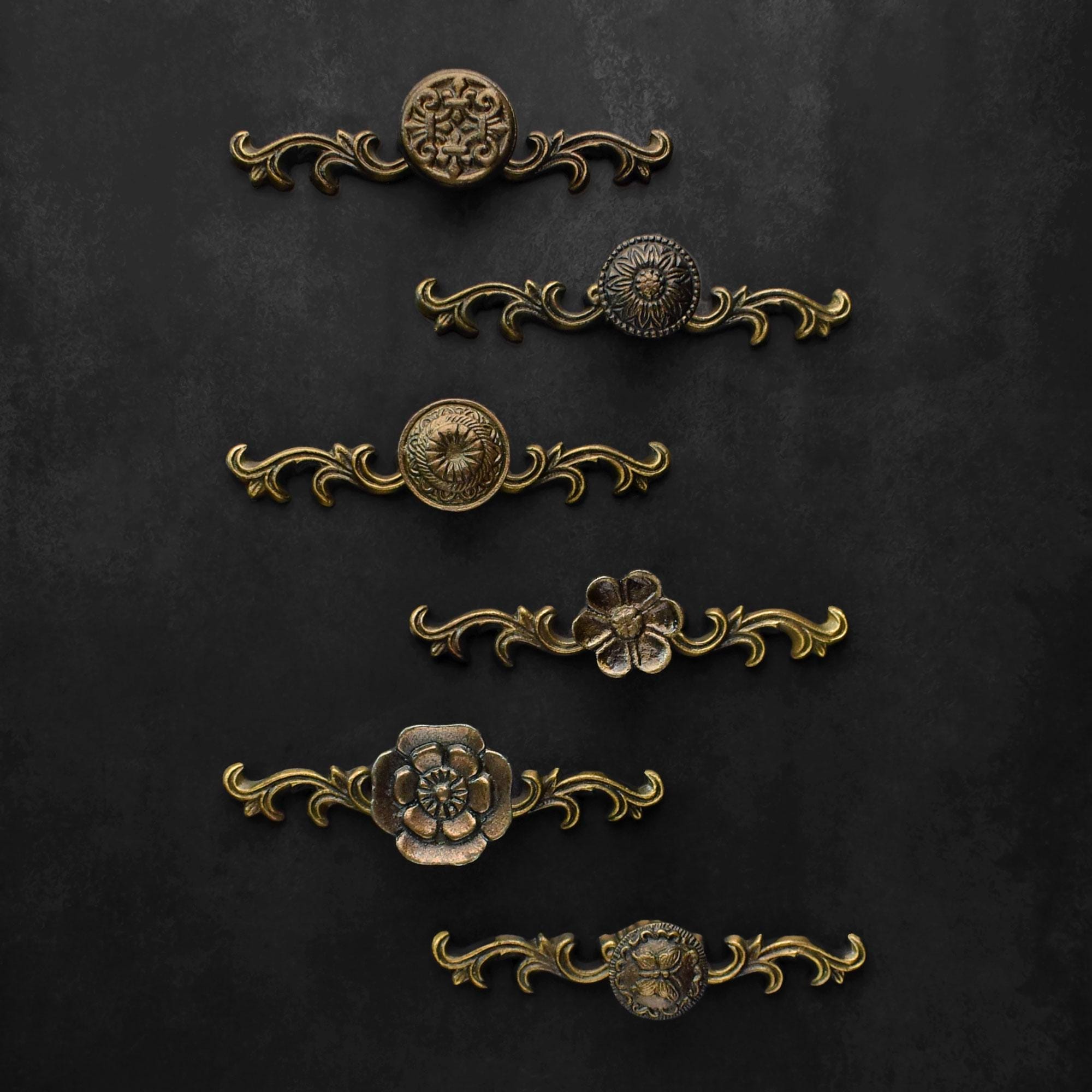 Antique Brass Victorian Cabinet Drawer Pull Handle Antique Kitchen ...