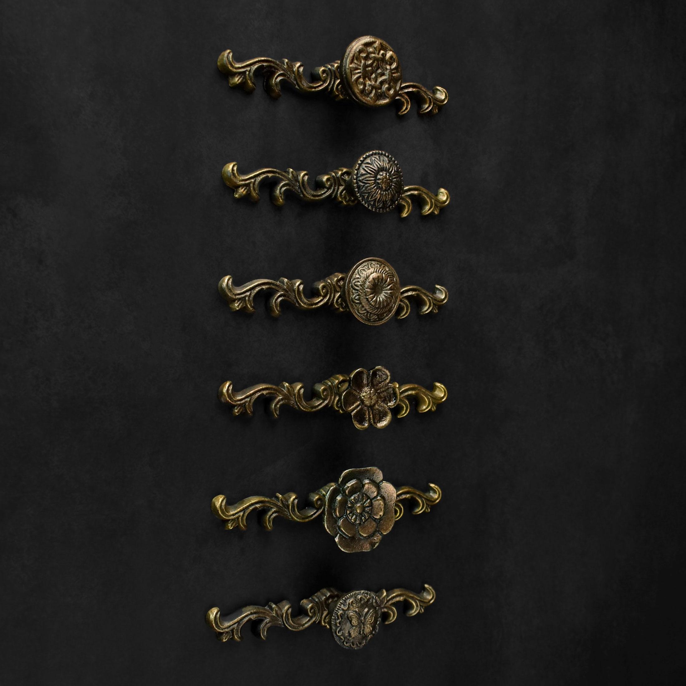 Antique Brass Victorian Cabinet Drawer Pull Handle Antique Kitchen ...