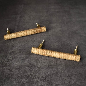 Rattan Cabinet and Drawer Handles Rattan Brass Dresser Drawer Knobs ...