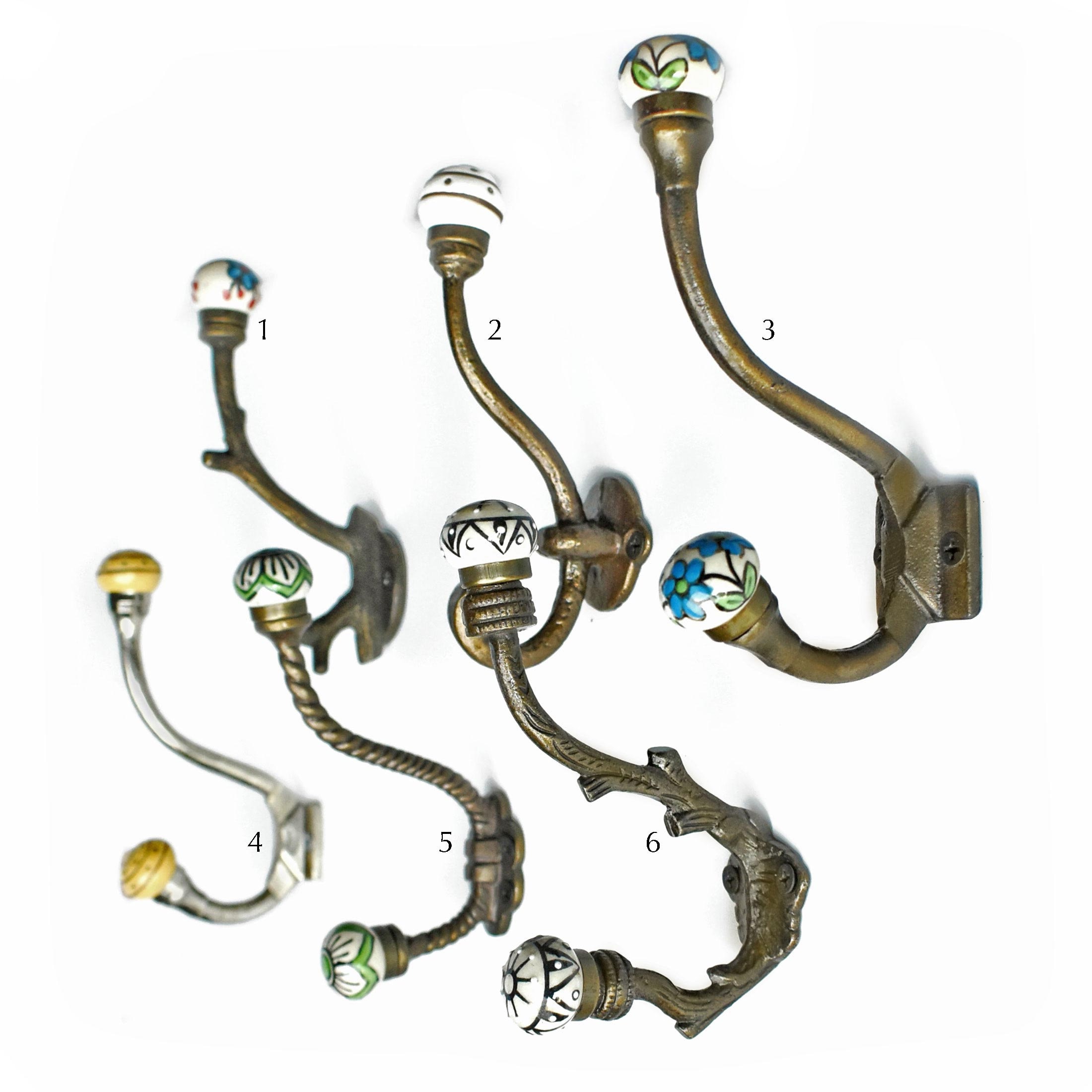 Vintage Ceramic Coat Hooks Hangers Antique Bronze Iron Wall - Etsy Australia