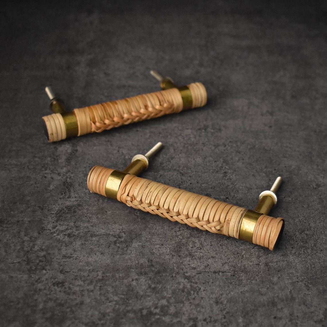 Rattan Cabinet and Drawer Handles Rattan Brass Dresser Drawer Knobs ...