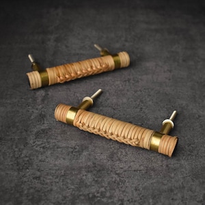 Rattan Cabinet and Drawer Handles Rattan Brass Dresser Drawer Knobs ...