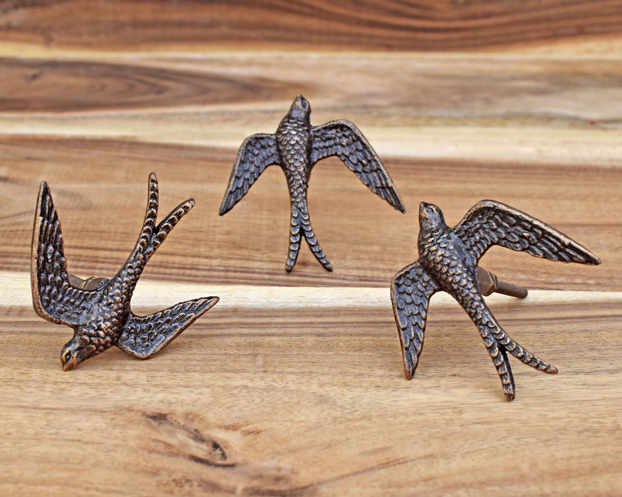 Set of Bird Cabinet Drawer Knob Antique Gold Cupboard Door | Etsy