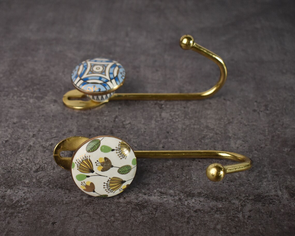 Decorative Ceramic Gold Coat Hooks Vintage Wall Hooks Coat - Etsy