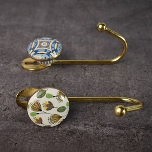 Decorative Ceramic Gold Coat Hooks Vintage Wall Hooks Coat Rack Wall ...