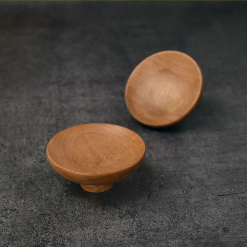 Wood Cabinet Drawer Knobs Wooden Door Handles Half Moon - Etsy
