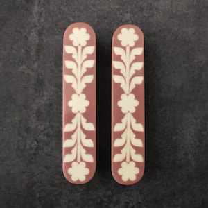 Resin Inlay Cabinet Drawer Handle Wooden Door Handles Green and Pink ...
