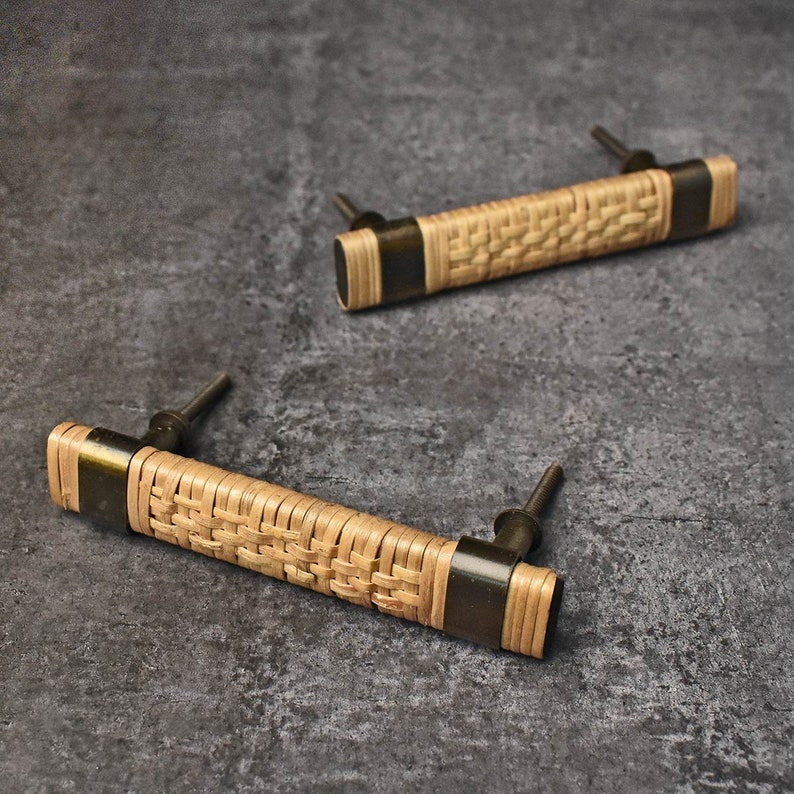 Rattan Cabinet and Drawer Handles Rattan Brass Dresser Drawer Knobs ...