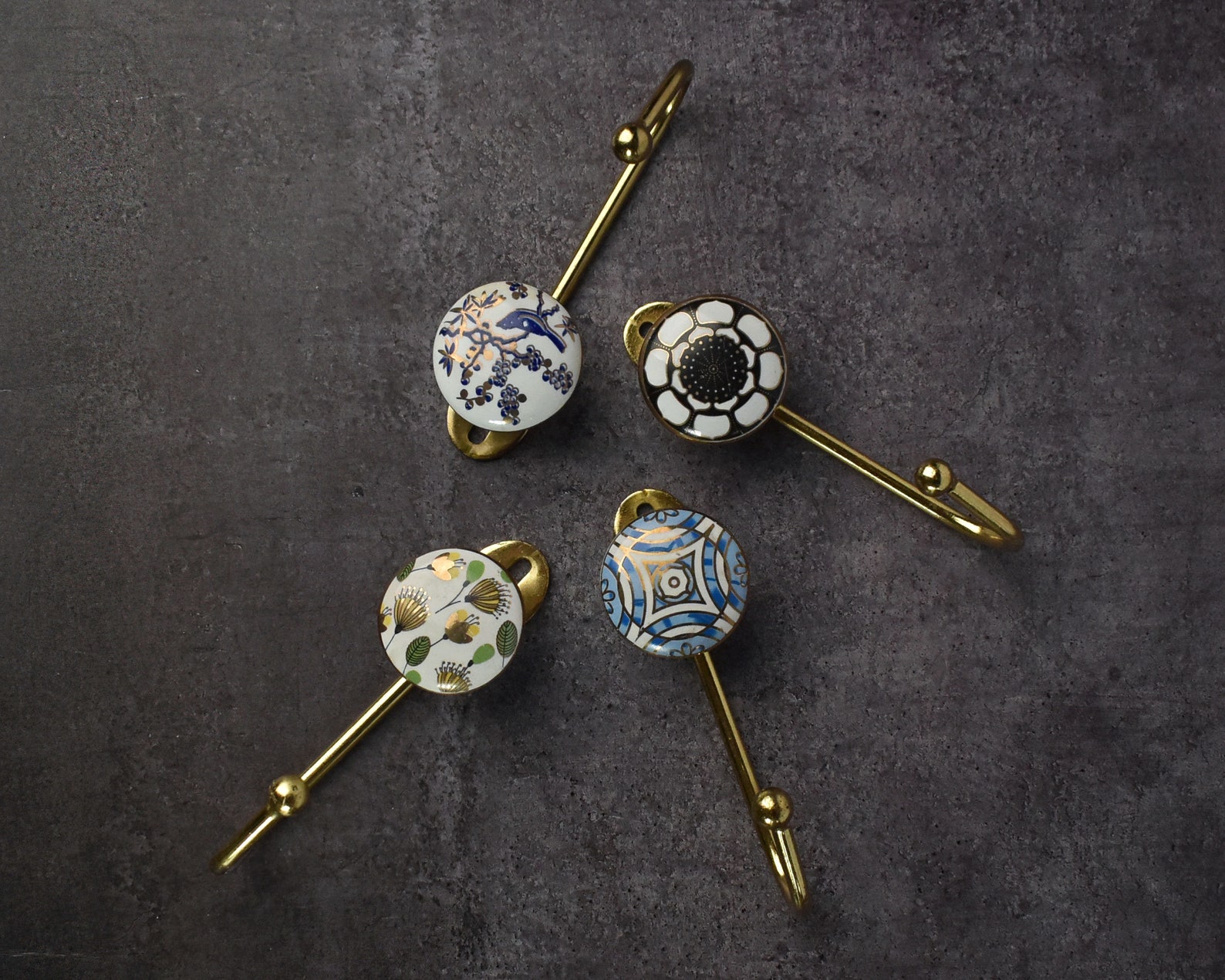 Decorative Ceramic Gold Coat Hooks Vintage Wall Hooks Coat - Etsy