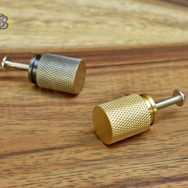 Knurled Brass Knob - Etsy