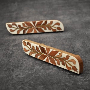 Wood Inlay Cabinet Drawer Handle Wooden Dresser Door Handles Drawer ...