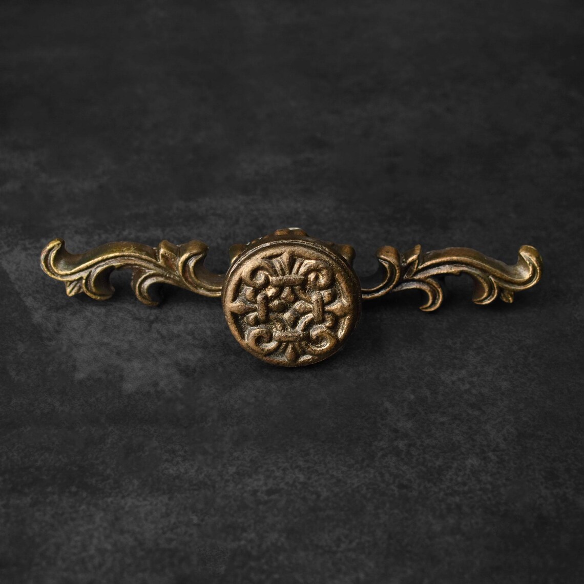 Antique Brass Victorian Cabinet Drawer Pull Handle Antique Kitchen ...