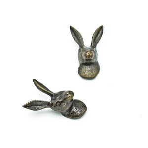 Set of Rabbit Metal Cabinet Drawer Knob, Hare Animal Cupboard Door Knob ...