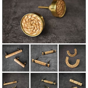 Rattan Cabinet and Drawer Handles Rattan Brass Dresser Drawer Knobs ...