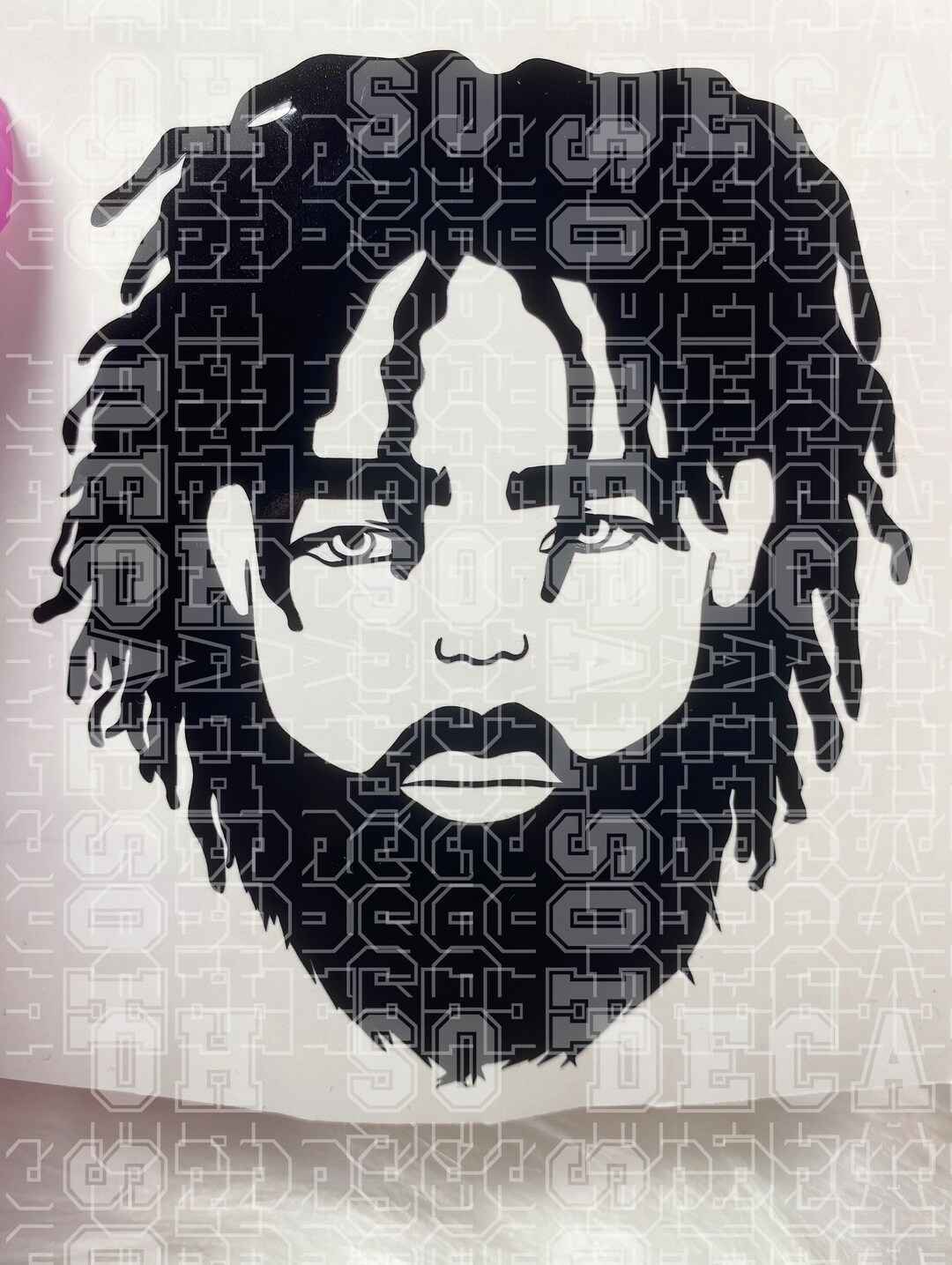 African American Man With Dreadlocks Vinyl Decal - Headwrap Cutie Decal ...