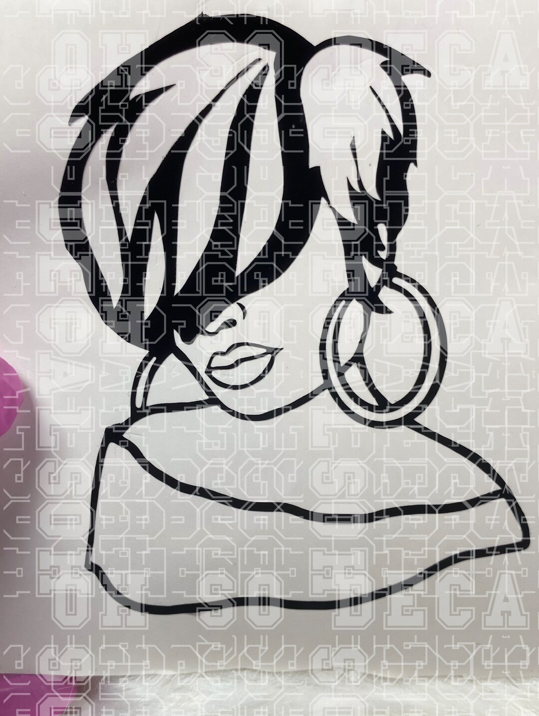 Cute Woman Vinyl Decal Headwrap Cutie Decal Permanent Vinyl Decal Car ...