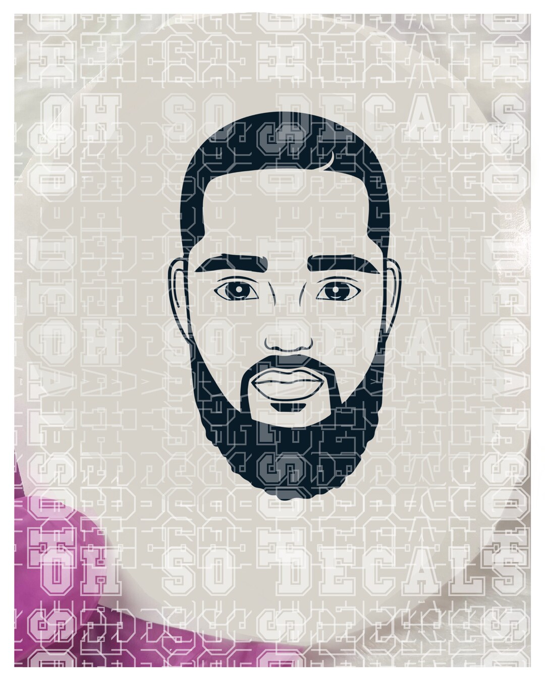 African American Man With Beard Decal Permanent Vinyl Decal - Etsy