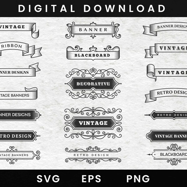 Decorative Ribbon Svg - Etsy