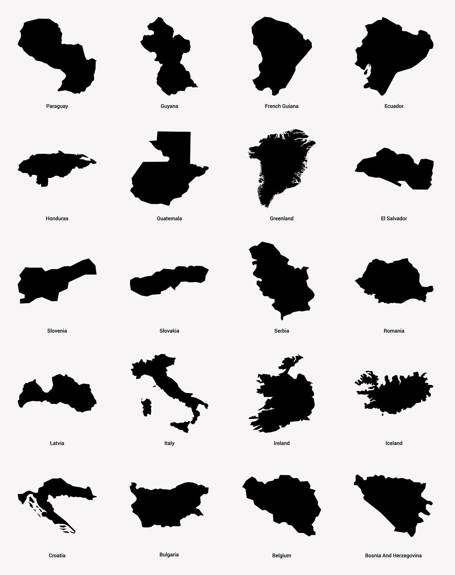 Map SVG Countries Map SVG Bundle World Countries Maps SVG - Etsy