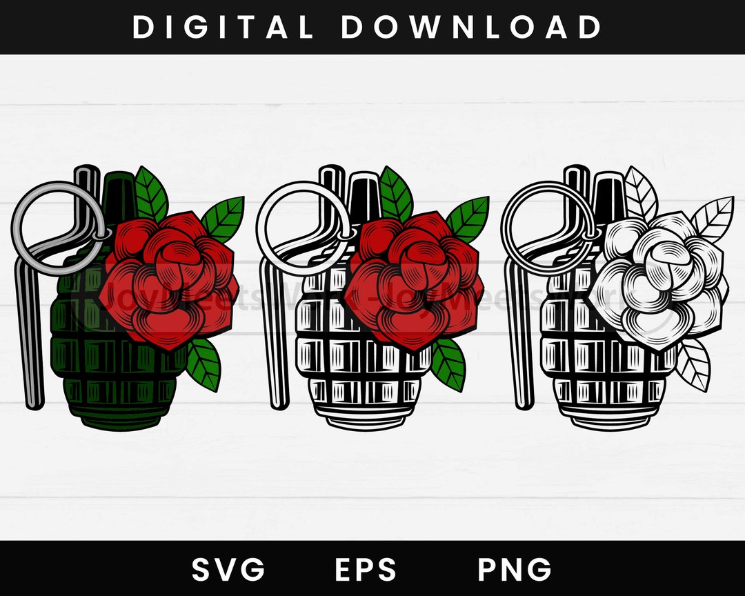 Hand Grenade SVG Grenade Rose Flower SVG Grenade SVG - Etsy Singapore