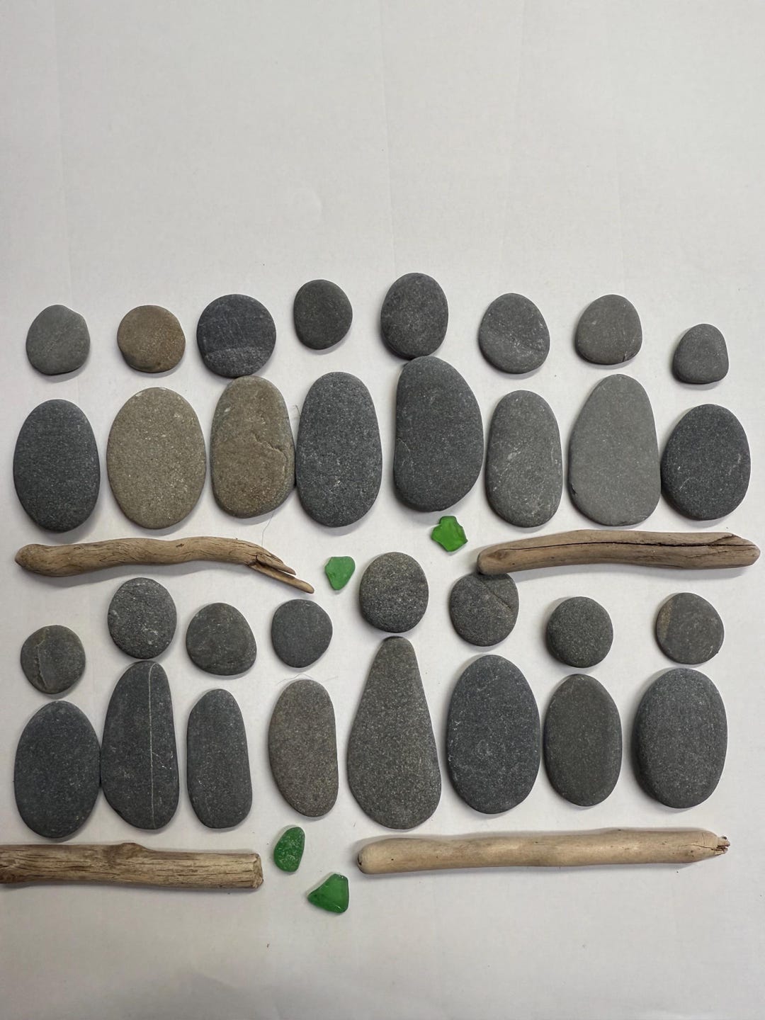 Pebbles for Pebble Art, Makes 16 People, Driftwood and Sea Glass ...
