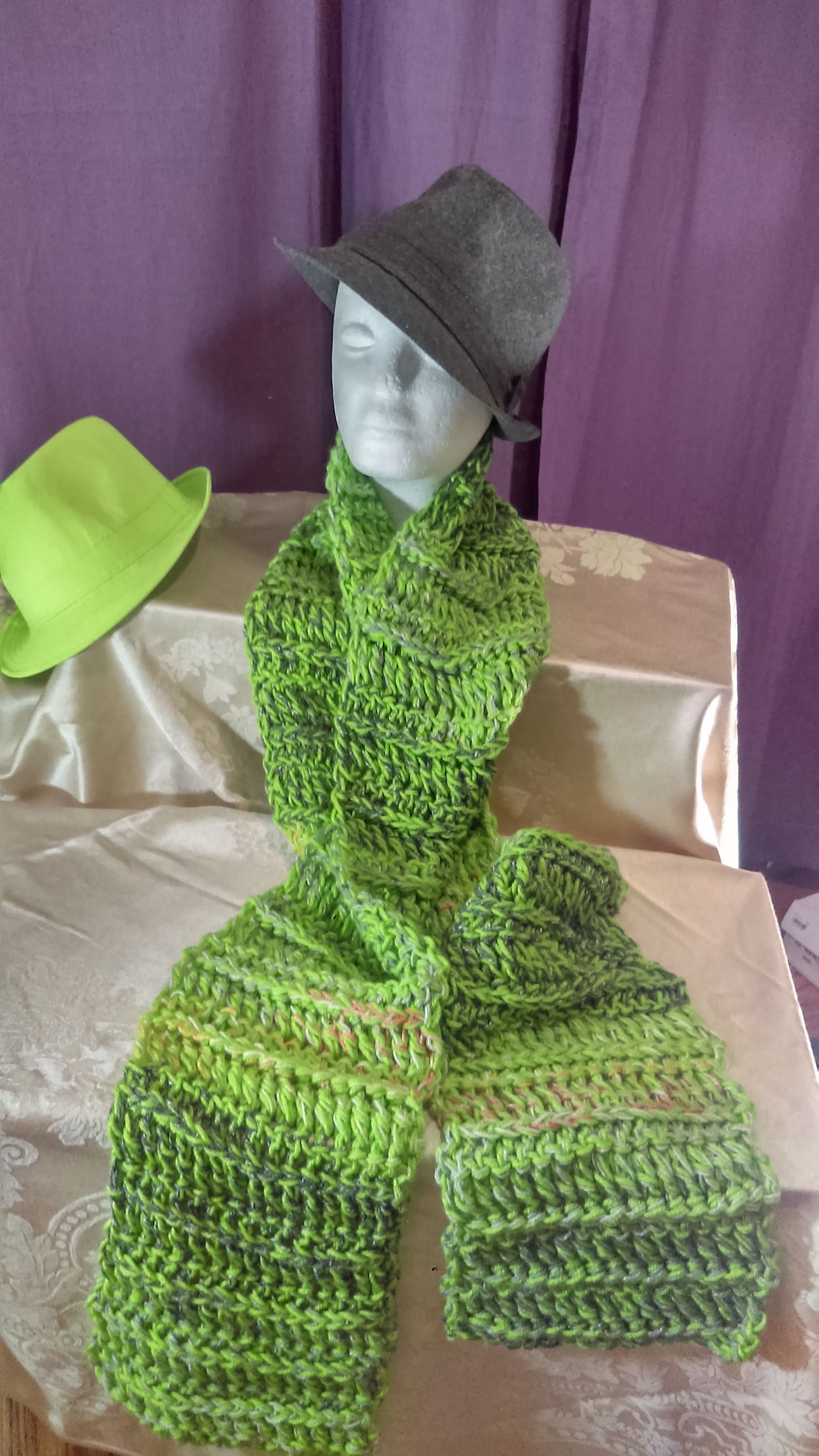 Bufanda extra larga multicolor de color verde brillante - Etsy España