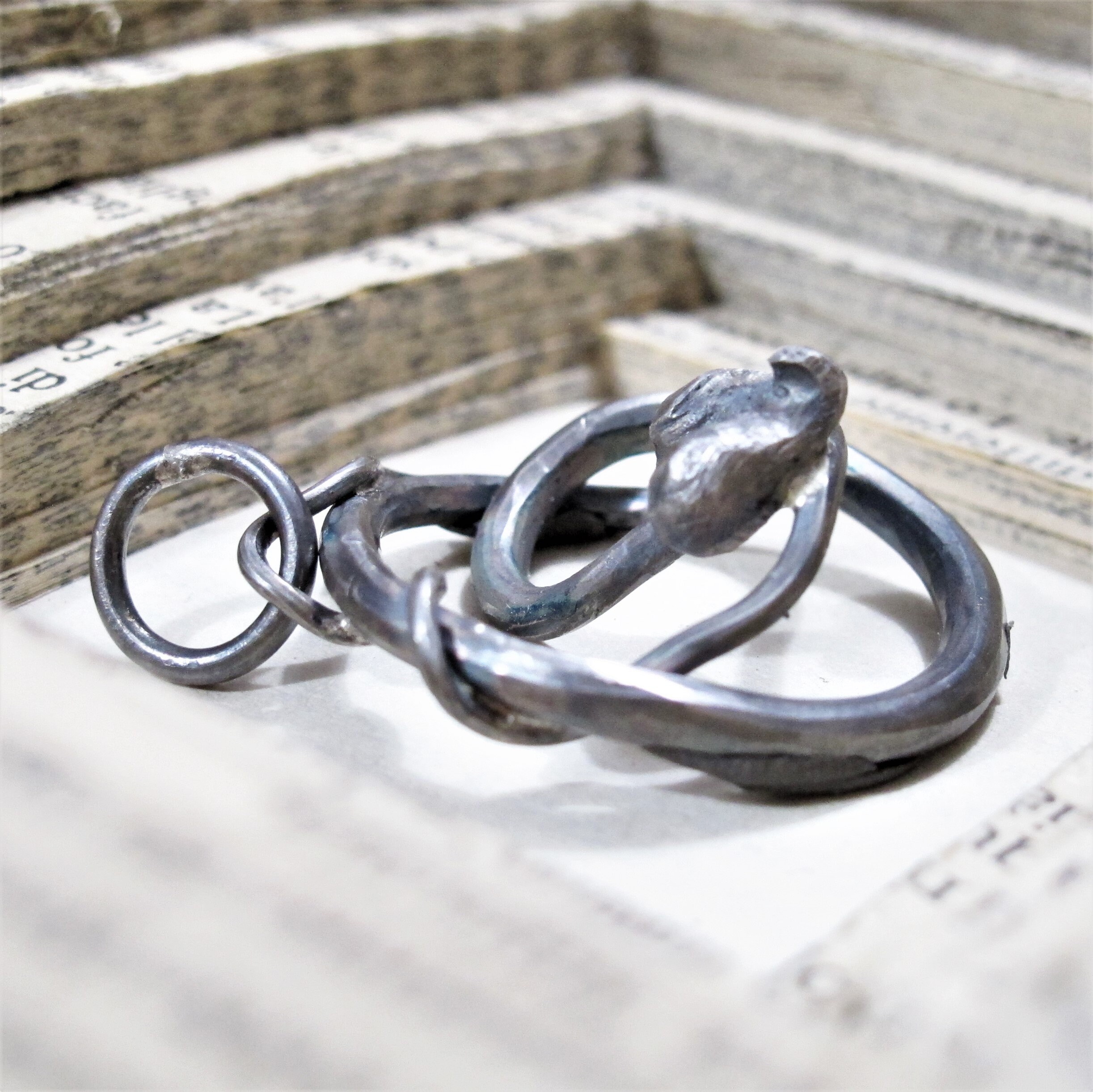 Snake Jormungand Viking Uroboro Rustic Silver Snake Man - Etsy