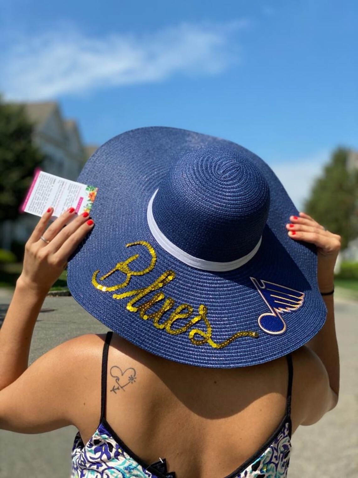 Floppy Blue Beach Sequin Vinyl Hat Personalized Bride Hat - Etsy